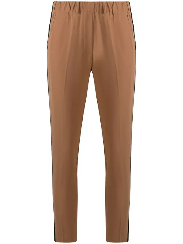 BLANCA VITA Side-stripe Slim Trousers - Brown