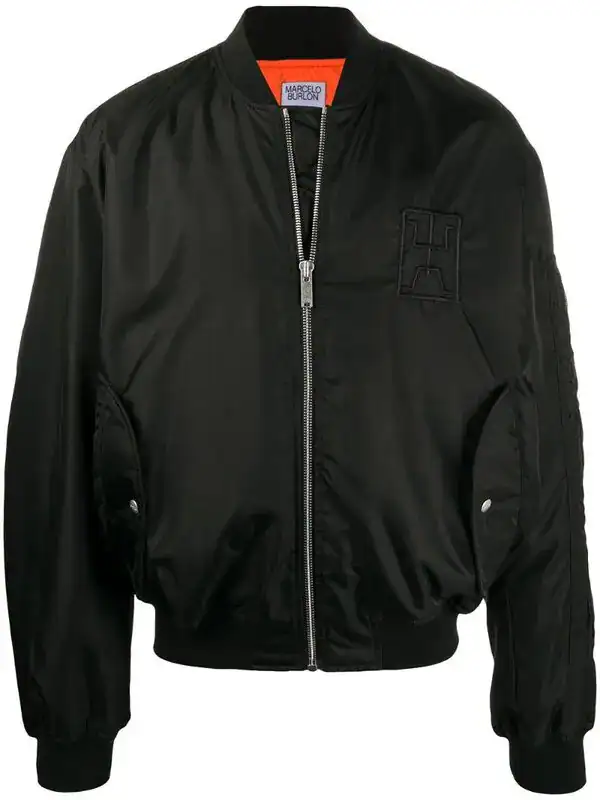 Marcelo Burlon C.Of Milan Home Rural Cross Zip-Up Bomber Jacket In