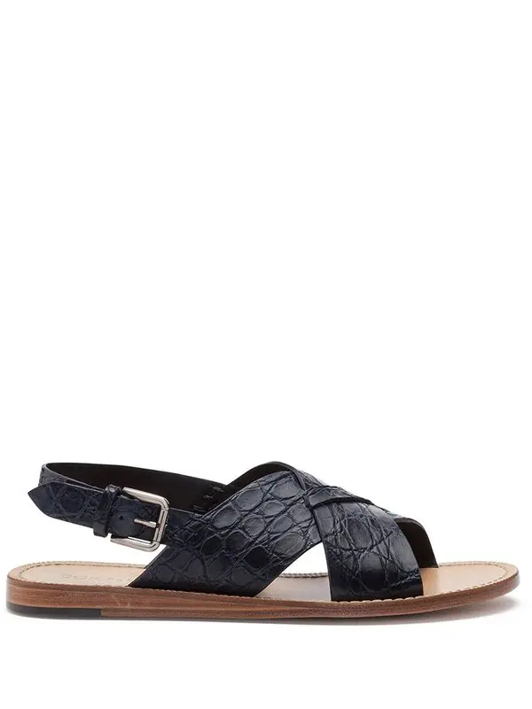 Dolce & Gabbana Crossover-strap Leather Sandals - Blue