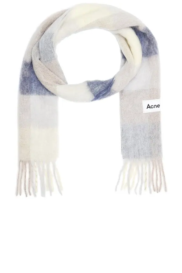 Acne Studios Scarf In Brown - Vanilla  Beige  & Lavender