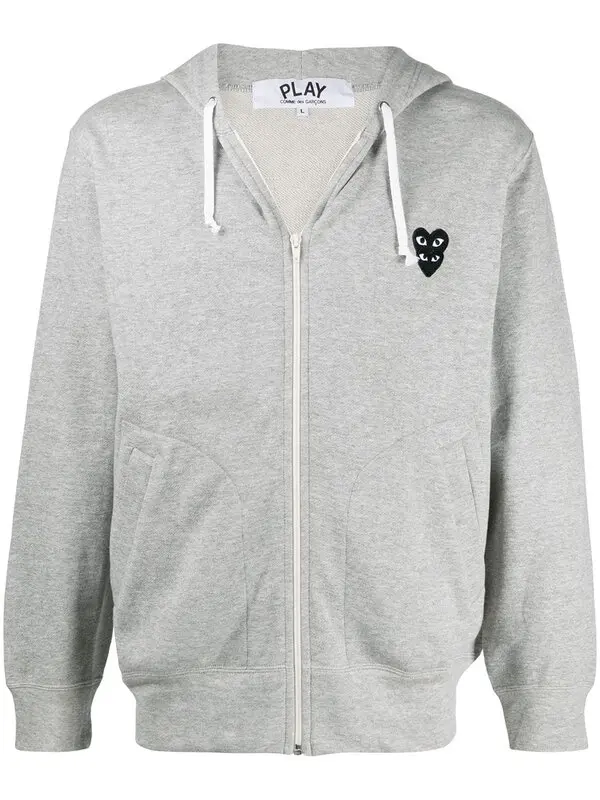 Play Comme Des Garcon Chest Logo Zip Up Hoodie