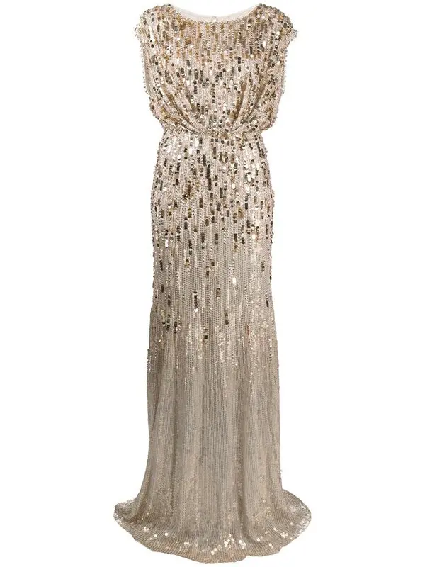 Jenny Packham Tupelo Sequin-Embellished Gown In Gold - 74% Off |  Editorialist