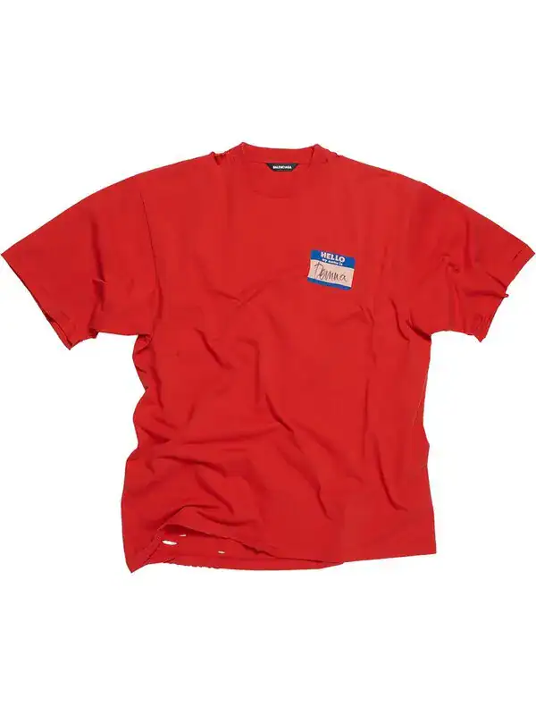 Balenciaga My Name Is Demna T-Shirt - Red | Editorialist