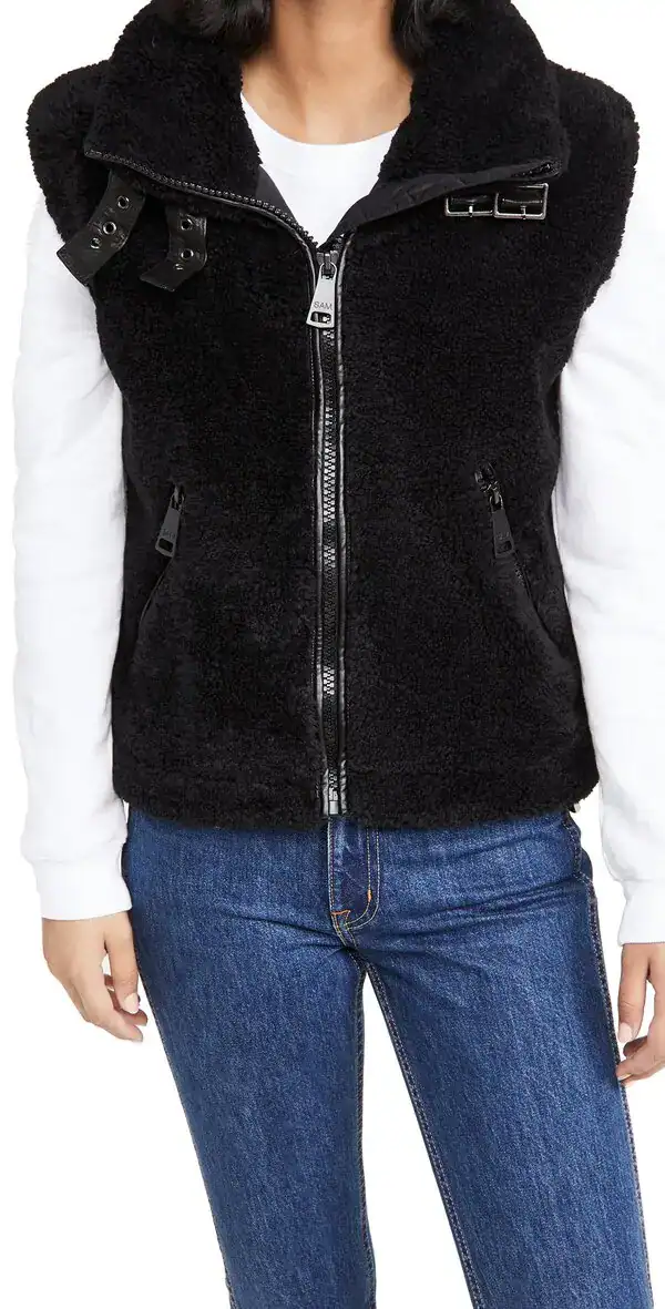 Sam. Sherpa Vest - Black | Editorialist