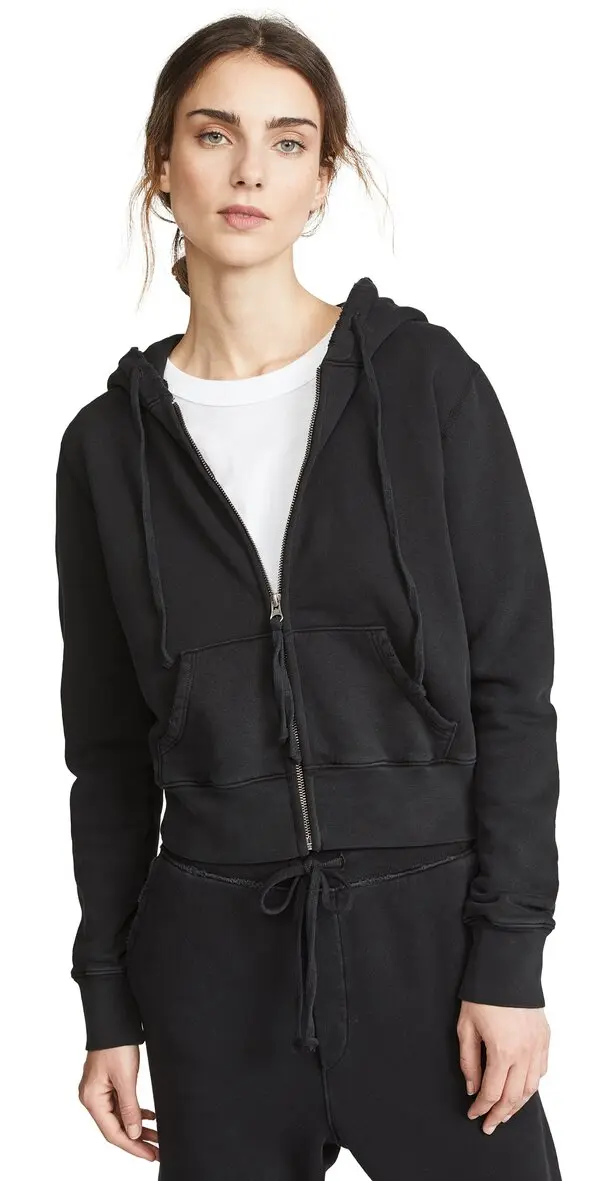 NILI LOTAN Callie Zip Hoodie - Washed Black