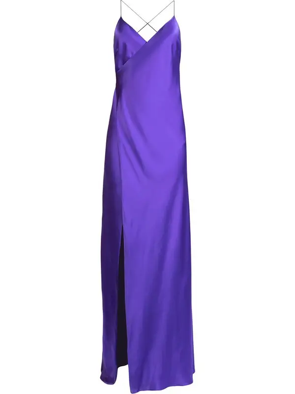 Michelle Mason Silk Maxi Gown - Purple