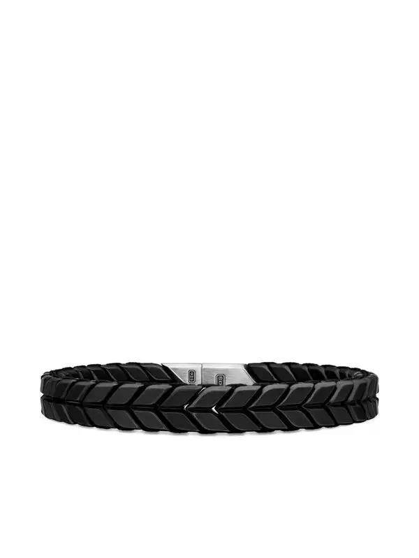 David Yurman Titanium Chevron Woven Bracelet - Black