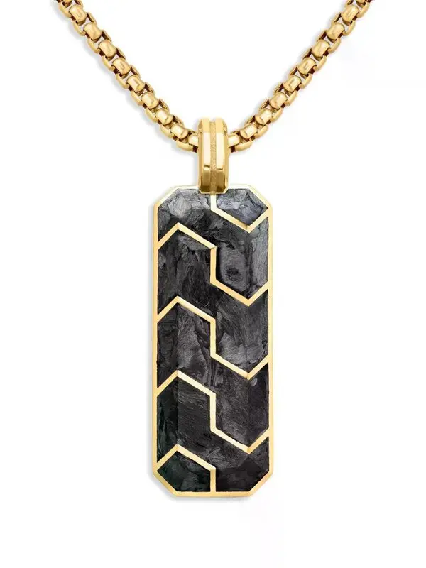 David Yurman 18kt Yellow Forged Carbon Ingot Tag - Gold