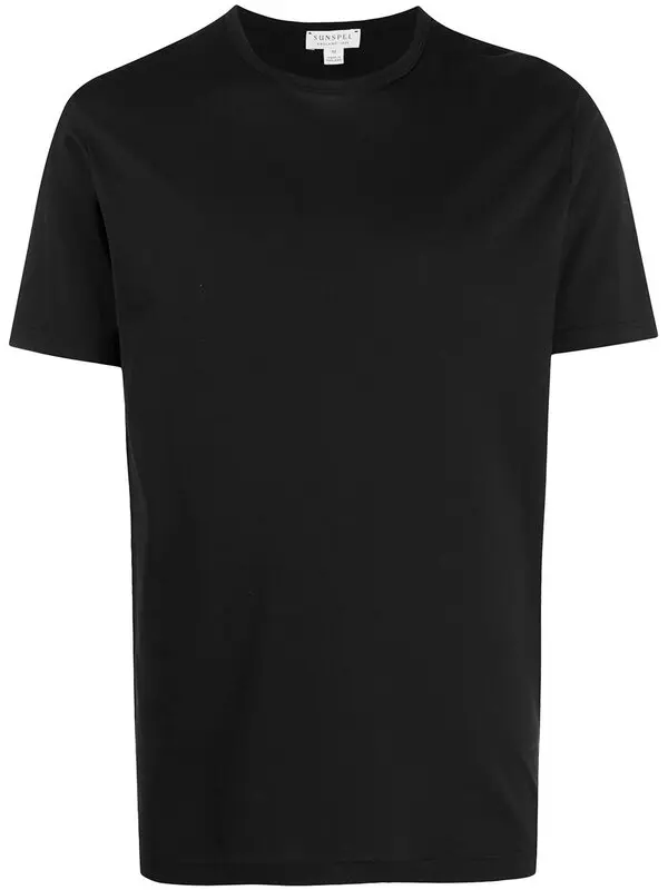 Sunspel Crew Neck Cotton T-shirt - Black