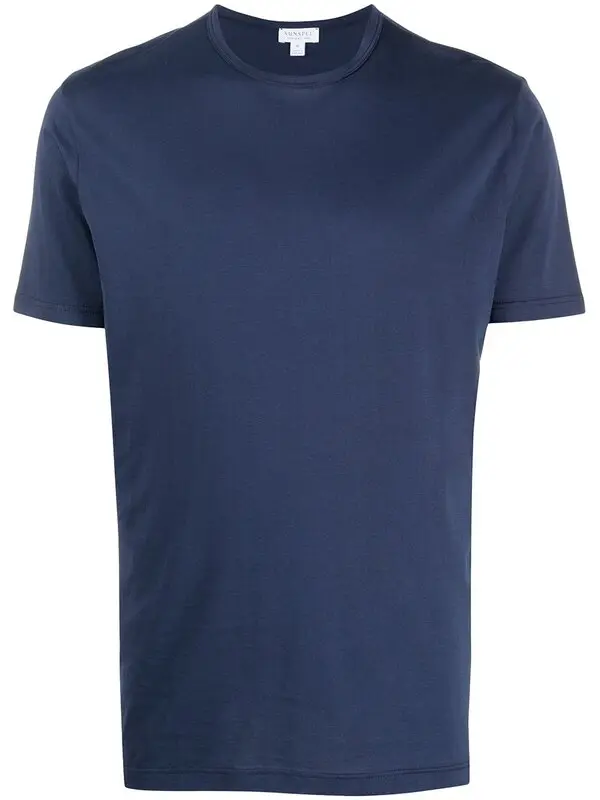Sunspel Crew Neck Cotton T-shirt - Blue