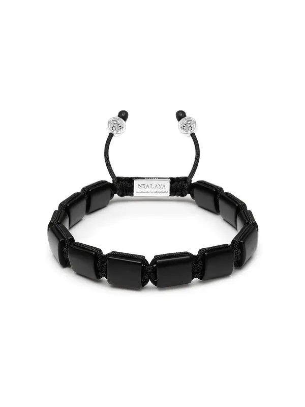 NIALAYA JEWELRY Gemstone-embellished Beaded Bracelet - Black