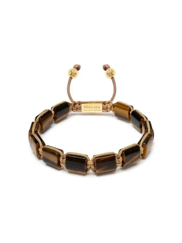 NIALAYA JEWELRY Gemstone-embellished Beaded Bracelet - Brown