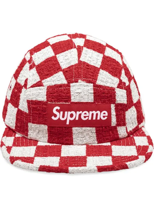 帽子 Supreme 19SS Checkerboard Camp Cap Supreme Checkerboard Boucle Camp Cap 'Ss19 - Red | Editorialist