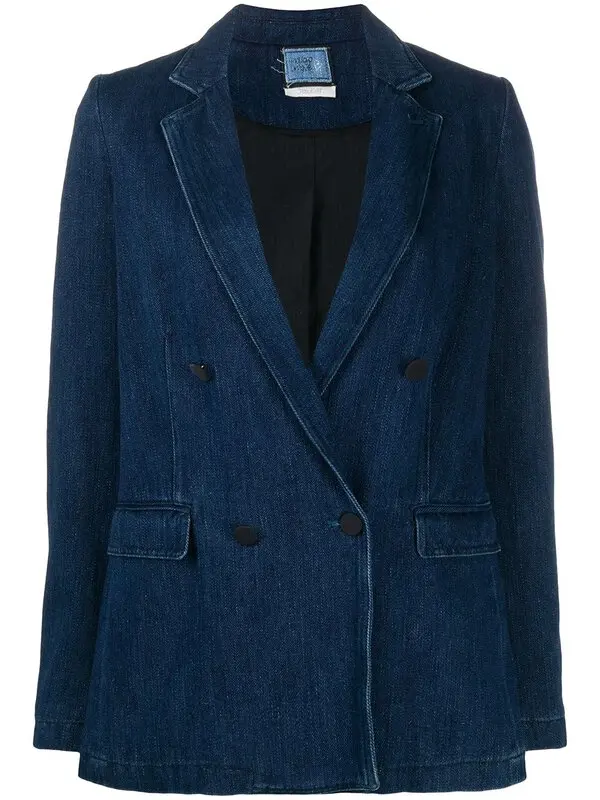 FORTE_FORTE Double-breasted Denim Blazer