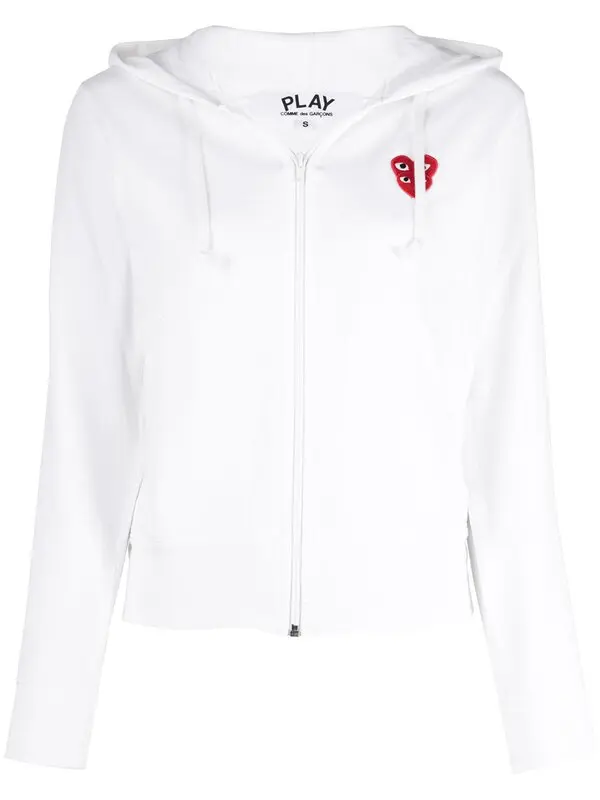 Play Comme Des Garcon Logo-motif Zip-up Hoodie