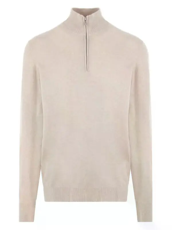 Brunello Cucinelli Short-zip Knitted Jumper - Neutrals