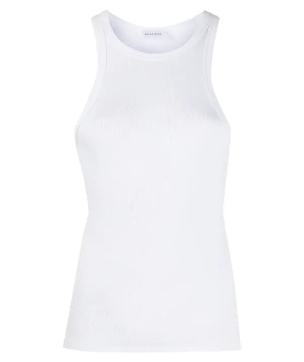 ANINE BING Eva Organic Cotton Tank Top - White