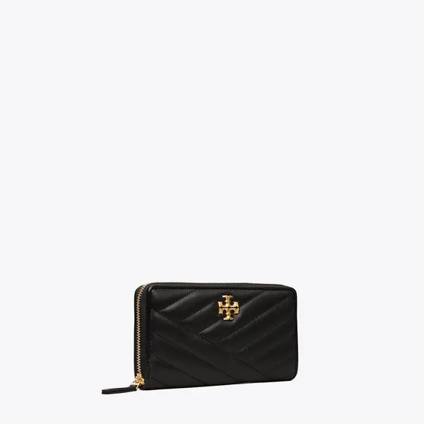Tory Burch Kira Chevron Zip Continental Wallet - Black