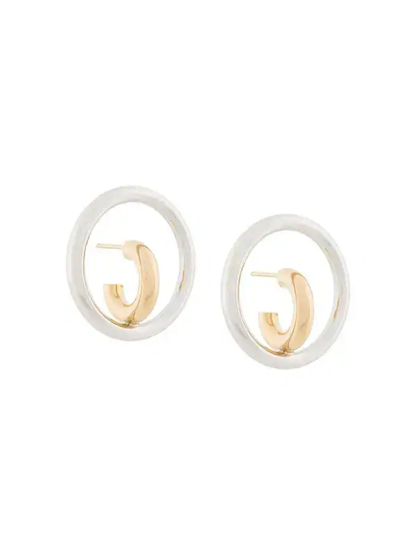 Charlotte Chesnais Saturn Blow Medium Earrings Gold Editorialist