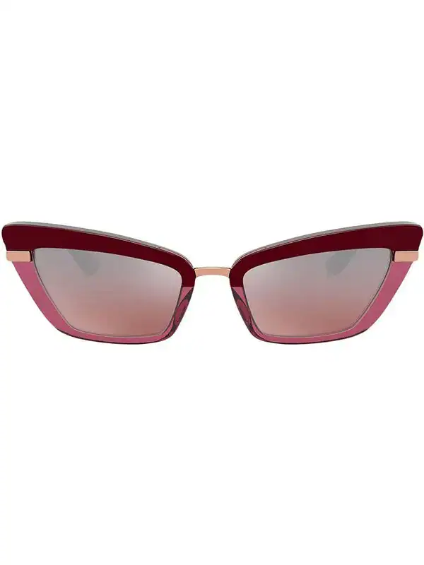 Dolce & Gabbana Two-Tone Cat-Eye Sunglasses - Red | Editorialist display picture 1