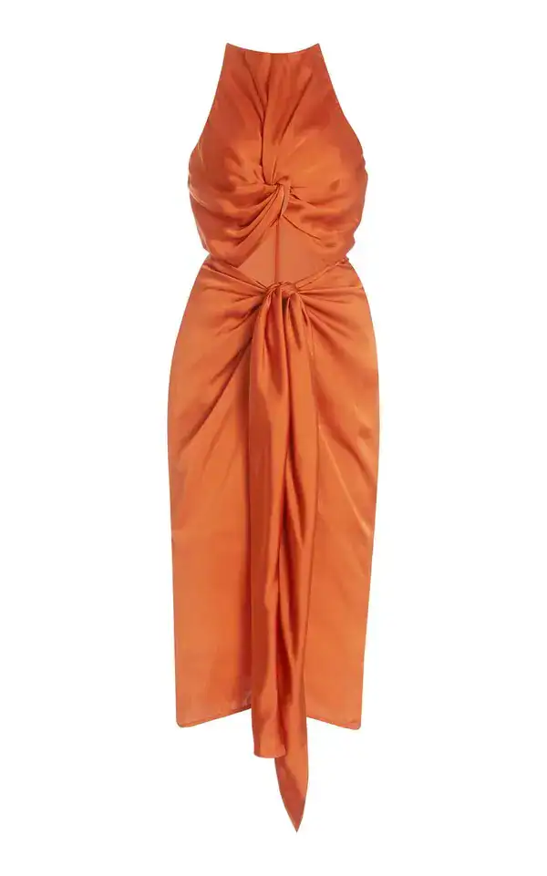 open lace back dress Aurora Orange Maxi Hawaiian Dress for Tropical Vibes