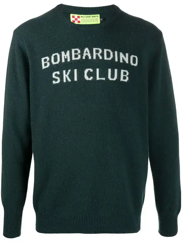 Mc2 Saint Barth Bombardino Ski Club Knitted Jumper Green
