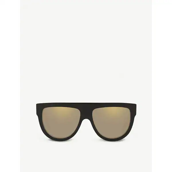 Celine Cl4001in Acetate Aviator Havana Sunglasses In Black  display picture 3