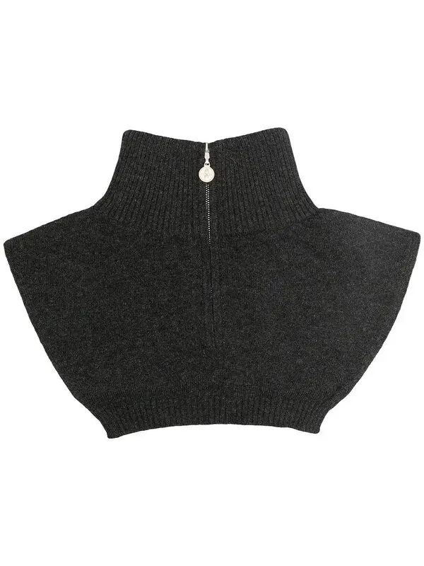 BARRIE Half-zip Cashmere Bib - Grey