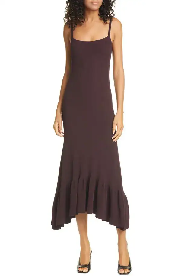 alc burgundy dress Angelique Burgundy Twisted Asymmetric Maxi Dress – Club L London main image 0