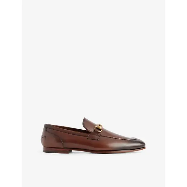 Gucci Jordaan Horsebit-embellished Leather Loafers - Fondente