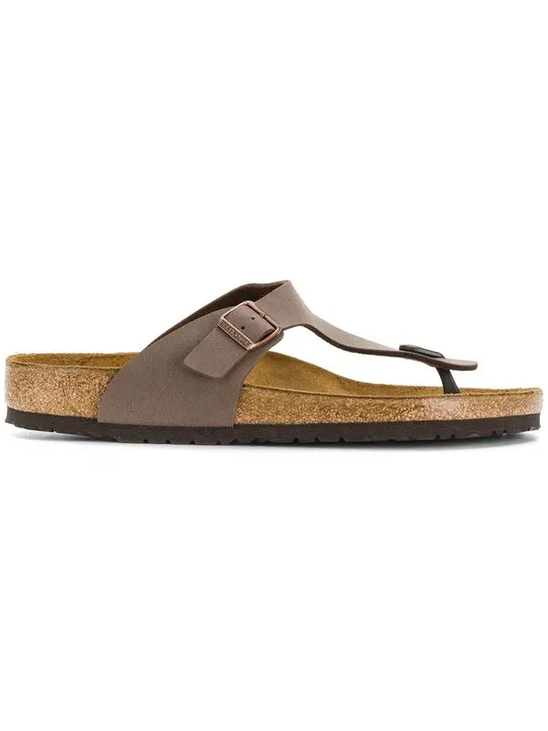 BIRKENSTOCK Buckle Detail Flip Flop Sandals - Brown