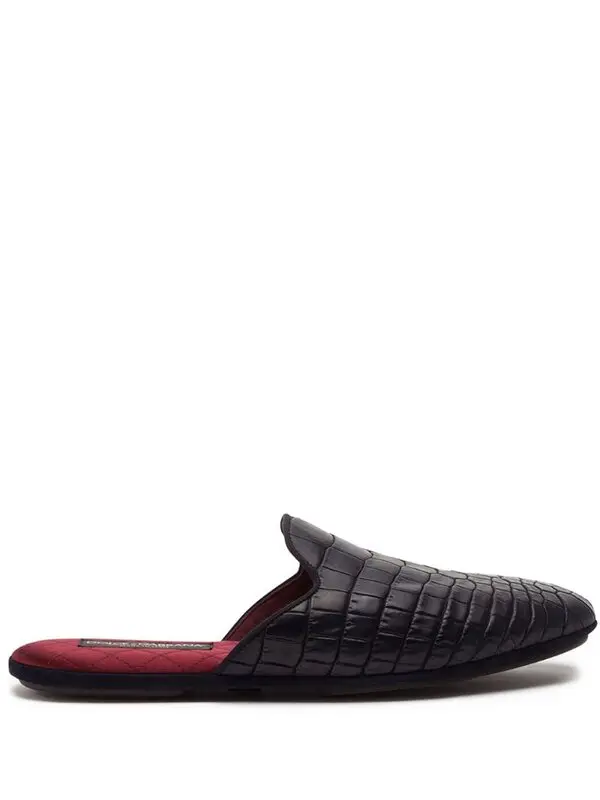 Dolce & Gabbana Embossed Leather Mules