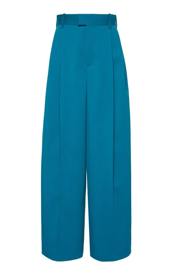 Bottega Veneta Pleated Wide-leg Gabardine Trousers