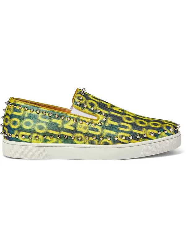 CHRISTIAN LOUBOUTIN Pik Boat Spiked Slip-on Sneakers