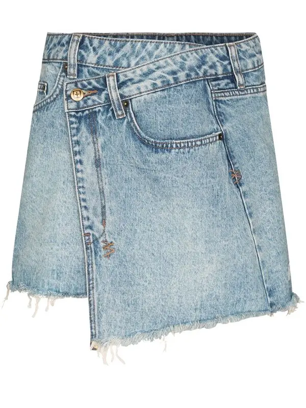 Ksubi Rap Asymmetric Denim Mini Skirt - Blue