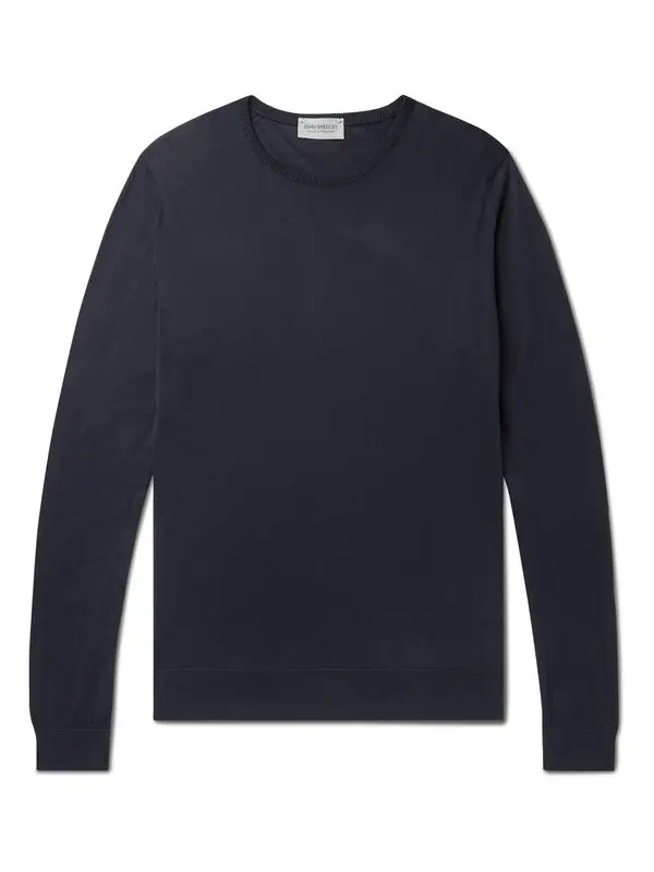 John Smedley Hatfield Slim-fit Sea Island Cotton Sweater - Blue