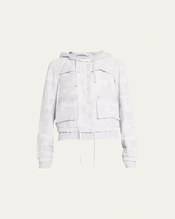 Blanc Noir Skyfall Camo-print Aviator Jacket - Light Grey Camo