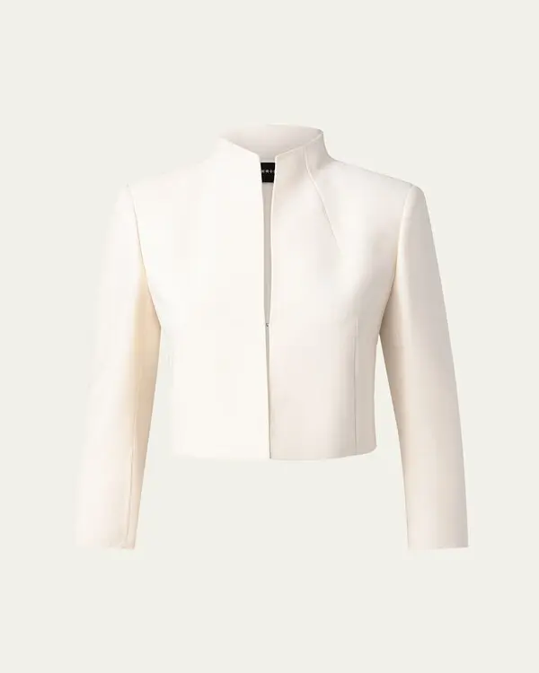 Akris Pandora Short Wool Jacket - Off White