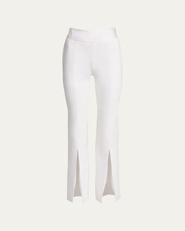 Simkhai Satin-combo Front-slit Wide Leg Pants - White