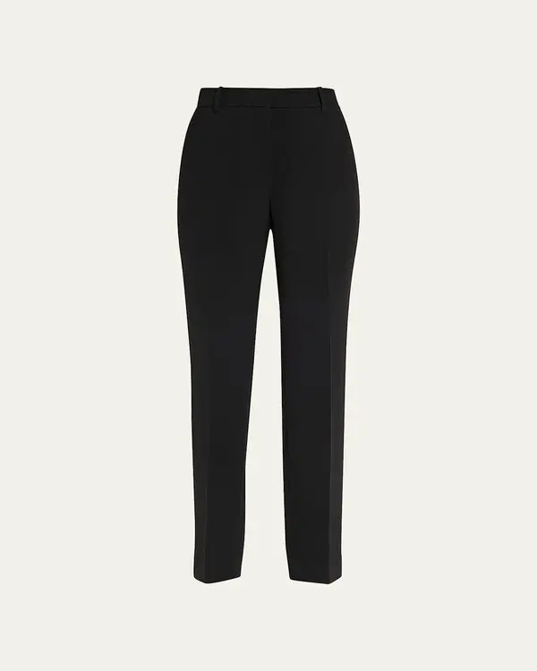 Lafayette 148 New York Clinton Finesse Crepe Ankle Pants - Black