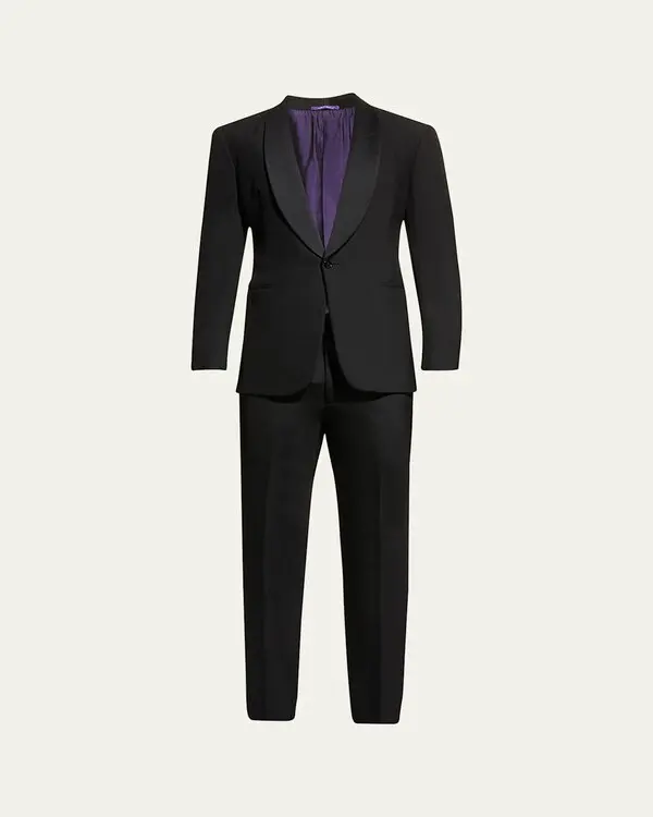 Ralph Lauren Gregory Wool Barathea Shawl Tuxedo