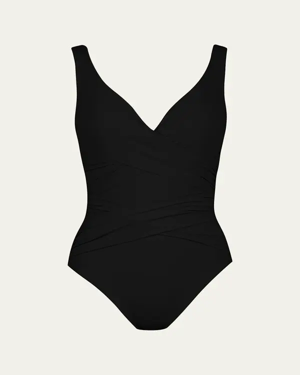 KARLA COLLETTO Criss-cross One-piece Swimsuit - Black