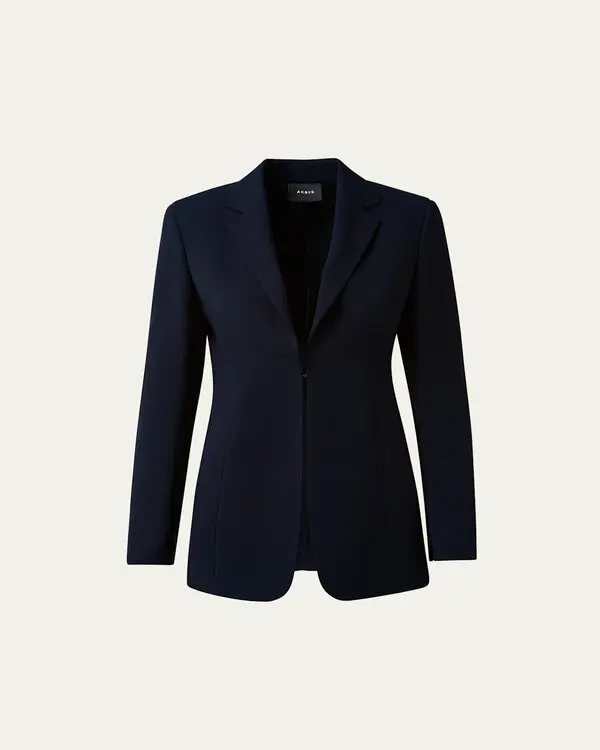 Akris Odette Wool Blazer - Navy