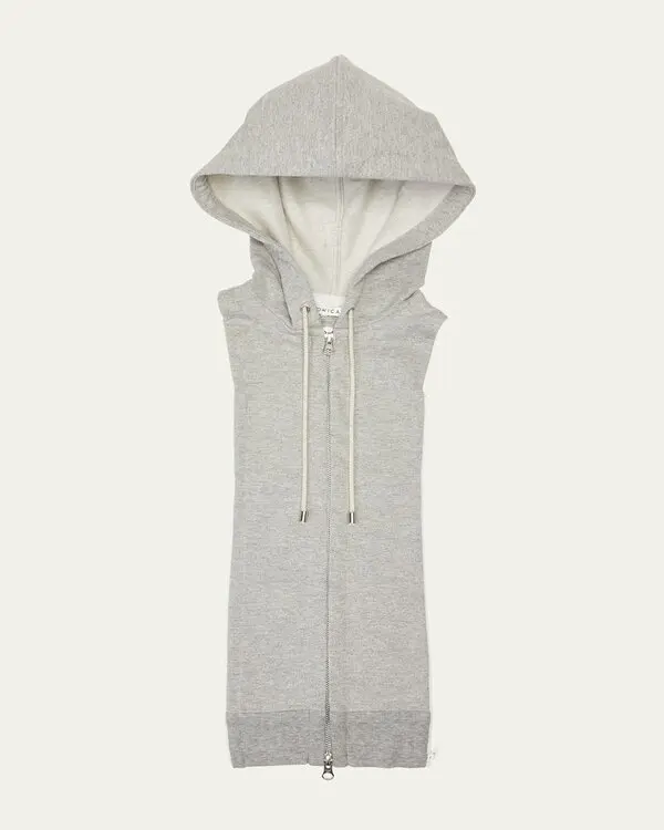 Veronica Beard Knit Hoodie Dickey - Light Gray