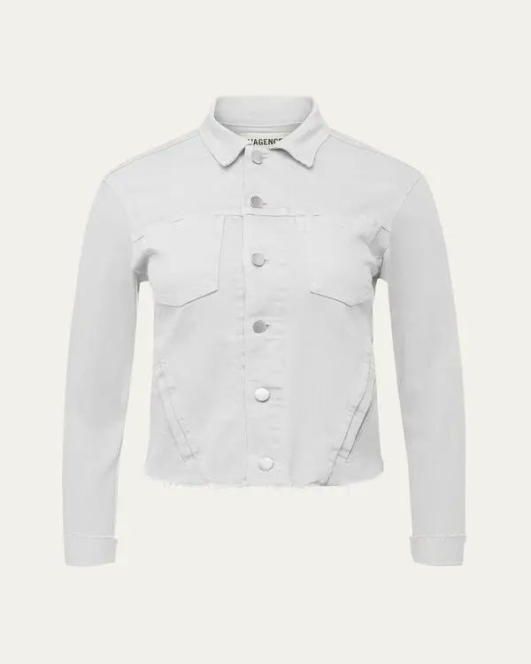 L'Agence Janelle Slim Cropped Jean Jacket - Blanc