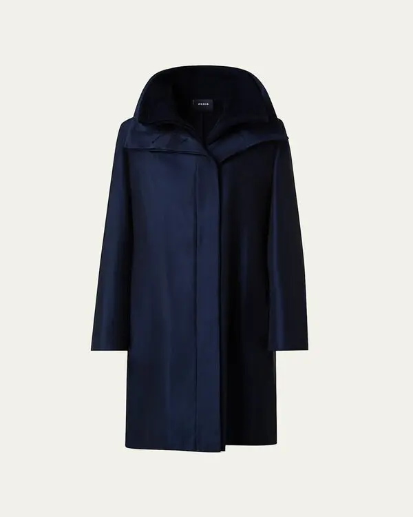 Akris Storm System Double-breasted Coat - Navy