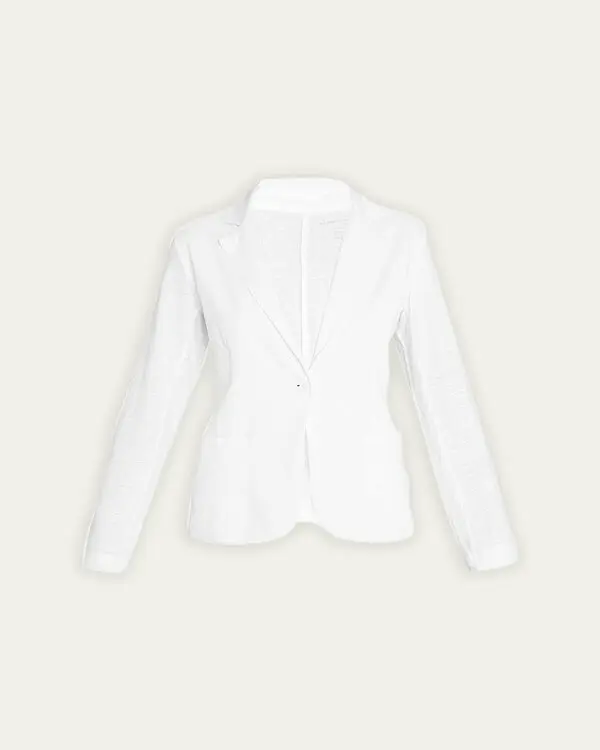 Majestic Filatures Stretch Linen One-button Blazer - White