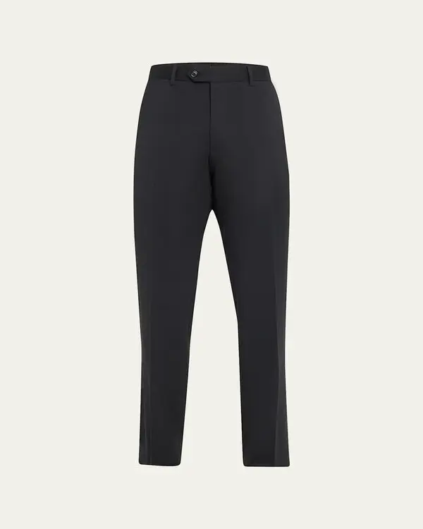 Giorgio Armani Basic Wool Flat-front Trousers