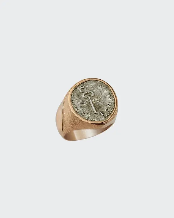 JORGE ADELER Ancient Winged Caduceus Coin Ring