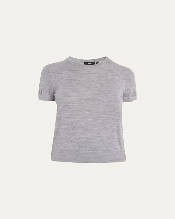 Theory Regal Wool Tee - Cool Heather Grey